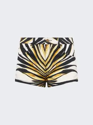 Roberto Cavalli Ray Of Gold" Printed Denim Shorts