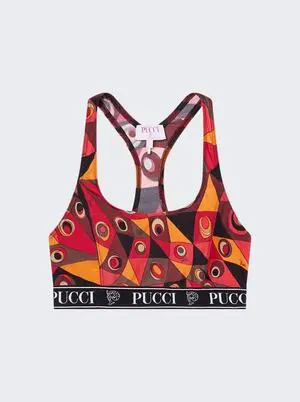 Emilio Pucci Occhi Print Bra Top - Orange