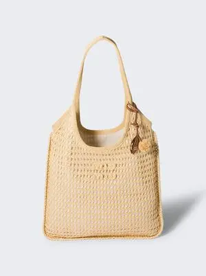 Miu Miu Raffia Crochet Tote Bag - Natural
