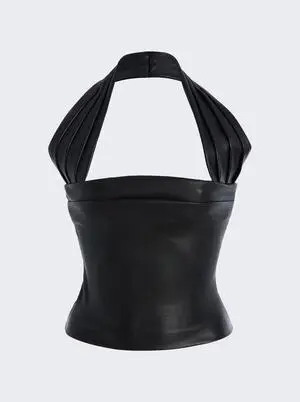 LAQUAN SMITH Halter Neck Pleated Detail Top