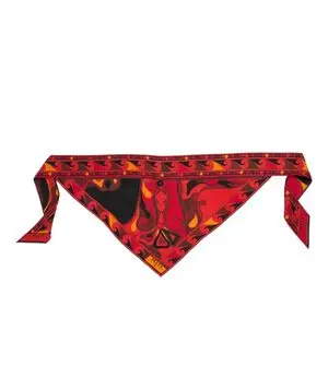 Emilio Pucci Orchidee Print Silk Triangle Scarf - Orange