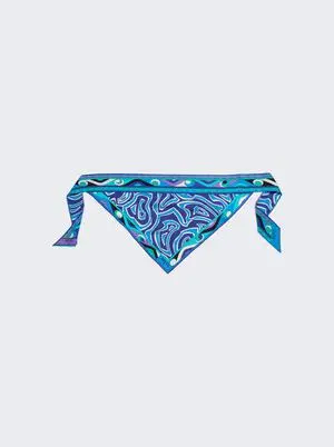 Emilio Pucci Labirinto Print Silk Triangle Scarf - Turquoise