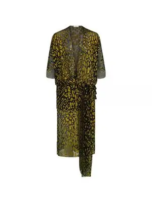FERRAGAMO Asymmetrical Devoré Georgette Dress