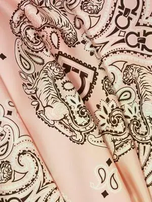 FERRAGAMO Paisley Print Silk Scarf - Pink