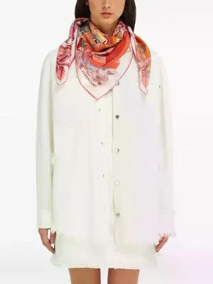 FERRAGAMO Jungle Party Print Silk Scarf