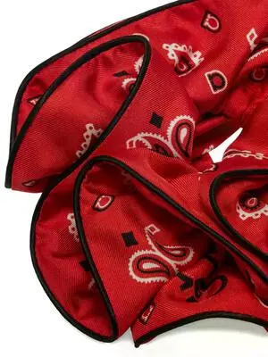 FERRAGAMO Silk Arabesque Print Scrunchie