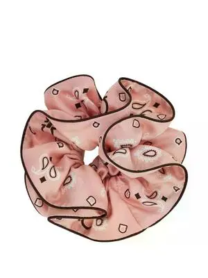 FERRAGAMO Arabesque Print Silk Scrunchie - Pink