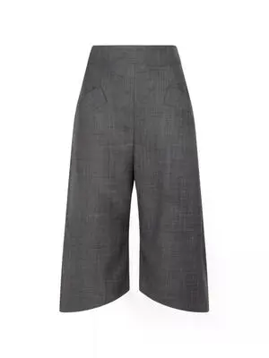 GANNI Asymmetric Hem Wide-leg Shorts - Grey