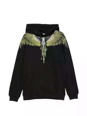 COUNTY OF MILAN Wings Print Hoodie - Black