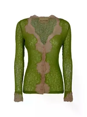 Valentino Garavani Lace-panelled Button-up Cardigan