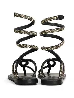 FUSION Crystal Embellished Spiral Sandals