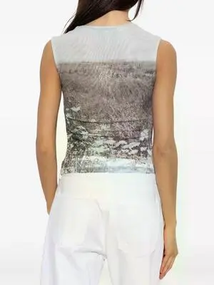 SAMSOE SAMSOE Sleeveless Landscape Print Top