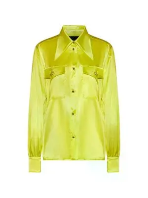 John Richmond Satin Shirt With Flap Pockets