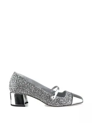 JIMMY CHOO Sequin Pearl Strap Pumps