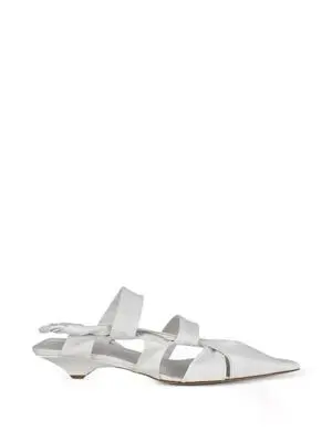 FRANCESCO RUSSO Pointed-toe Cage Pumps - White