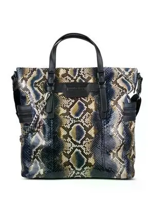 JIMMY CHOO Python Effect Tote Bag - Black