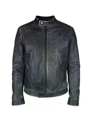Philipp Plein Biker Jacket With Stitching - Grey