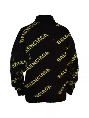 Balenciaga Logo Ribbed Turtleneck Sweater