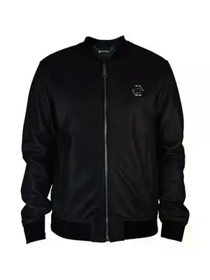 Philipp Plein Logo-plaque Bomber Jacket - Black