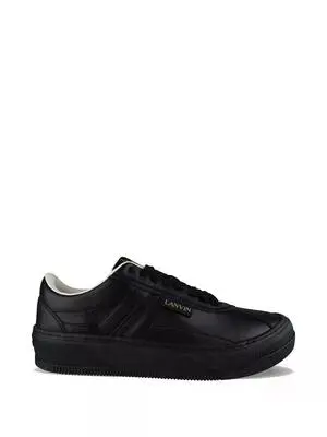 LANVIN Logo Leather Sneakers - Black
