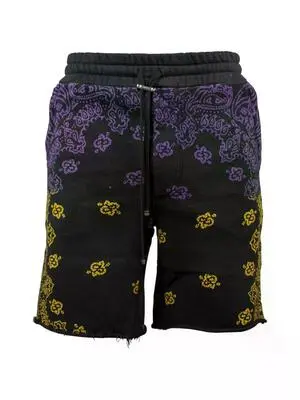 Amiri Bandana Print Logo Patch Shorts - Black