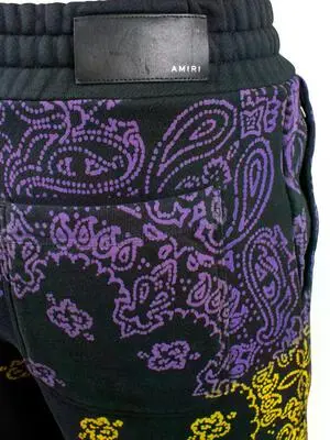 Amiri Bandana Print Logo Patch Shorts