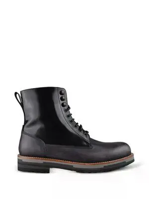 Dolce & Gabbana Lace-up Leather Ankle Boots - Black