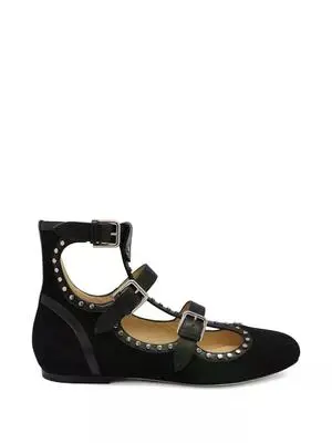 JIMMY CHOO Hartley Stud-embellished Ballet Flats - Black