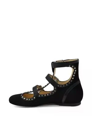 JIMMY CHOO Hartley Stud-embellished Ballet Flats