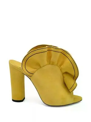 JIMMY CHOO Haile Ruffled Suede Sandals