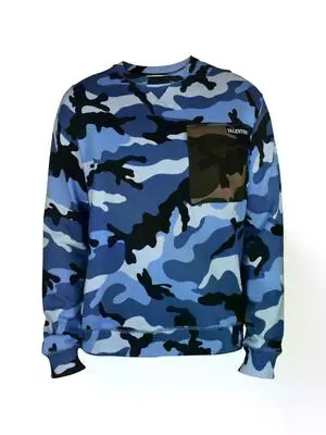 Valentino Garavani Camouflage Chest Pocket Sweatshirt - Blue
