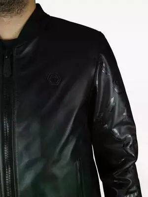 Philipp Plein Leather Bomber Jacket