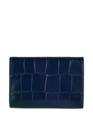 Balenciaga Crocodile-effect Logo Paper Wallet - Blue