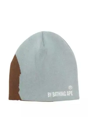 A BATHING APE Intarsia Knit Beanie - Grey