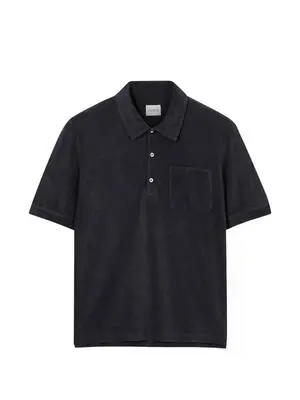 Closed Terry-cloth Chest-pocket T-shirt - Black
