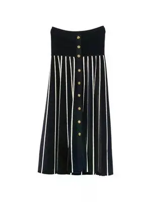 Zimmermann Striped Button-down Midi Skirt