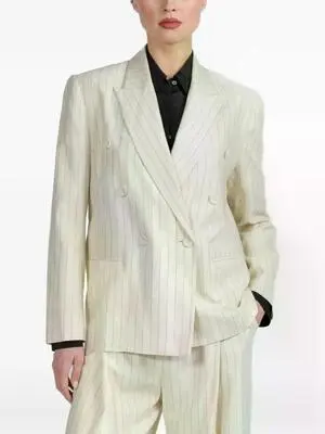 THE SEI Pinstriped Double-breasted Blazer