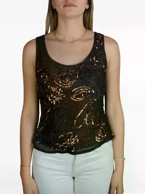 MARLY´S Sequined Pattern Tank Top - Black