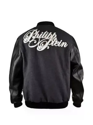 Philipp Plein Leather-sleeved Bomber Jacket