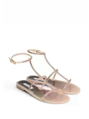 Menghi James Crystal-embellished Ankle-strap Sandals