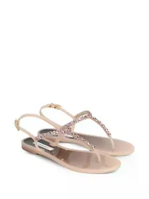 Menghi Bianca Crystal-embellished Slingback Sandals