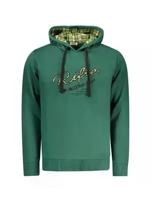 RIFLE Logo Detail Drawstring Hoodie - Green