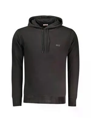 RIFLE Logo Detail Drawstring Hoodie - Black