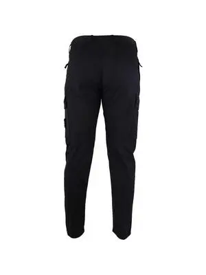 Stone Island Cargo Pants With Logo Patch - Black