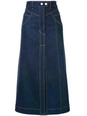 ELLERY Traffic Panelled Denim Skirt