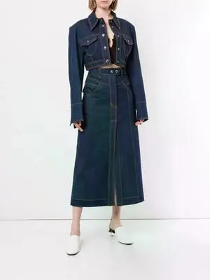 ELLERY Traffic Panelled Denim Skirt