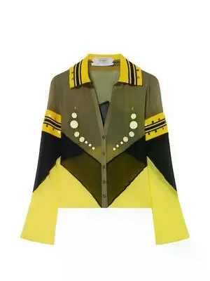 Off-White Embellished Colour-block Shirt