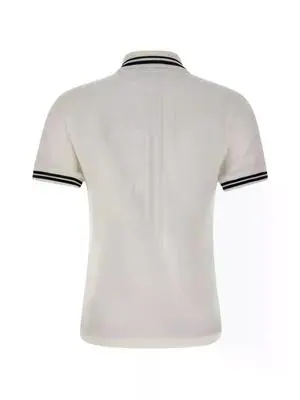 Lacoste Ribbed Knit Polo Shirt With Contrast Stripes