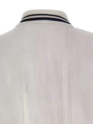 Lacoste Ribbed Knit Polo Shirt With Contrast Stripes
