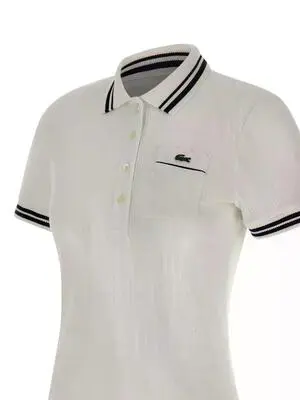 Lacoste Ribbed Knit Polo Shirt With Contrast Stripes